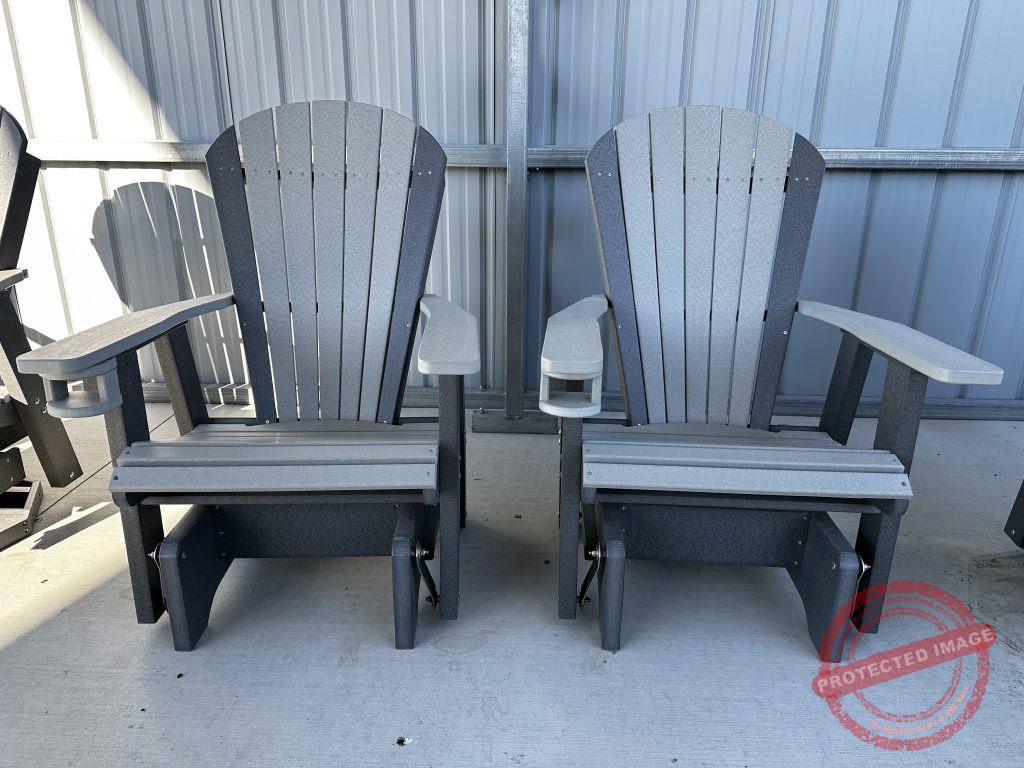 Mosaic Adirondack Glider with Cup Holders Stone Grey/Charcoal – R & R ...